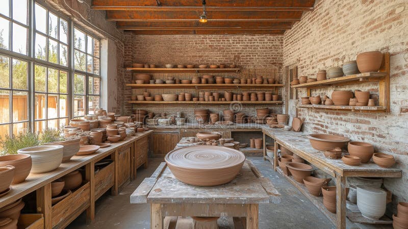 Exploring a Pottery Workshop Filled with Handcrafted Bowls and Plates ...
