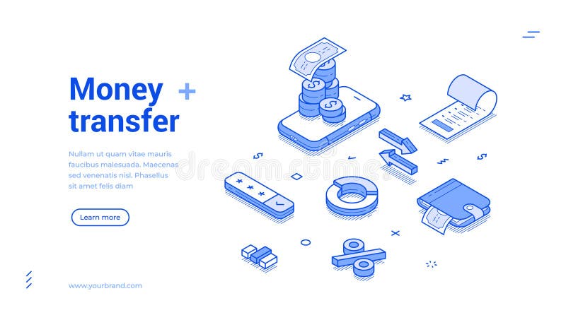 Exploring the Process of Money Transfer through Modern Isometric Design ...