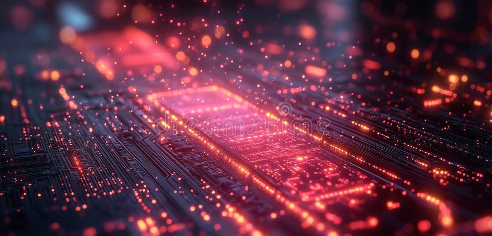 Exploring Quantum Computing Concepts in a Futuristic Digital Environment. Generative AI Stock ...