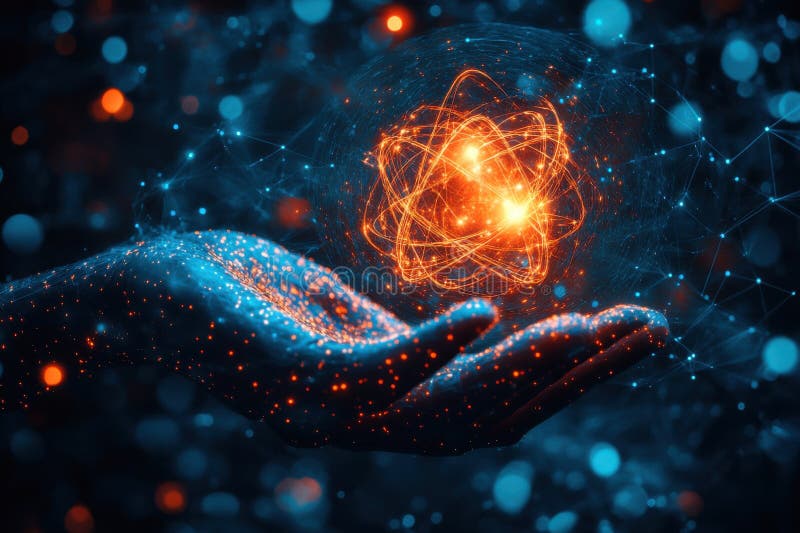 Exploring Quantum Energyinnovative Concept Digital Space Abstract ...