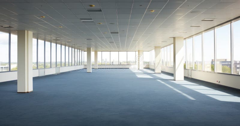 Exploring the Quietude of an Empty Office Building Stock Illustration ...