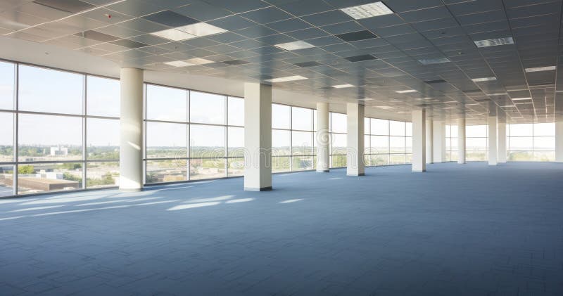 Exploring the Quietude of an Empty Office Building Stock Illustration ...