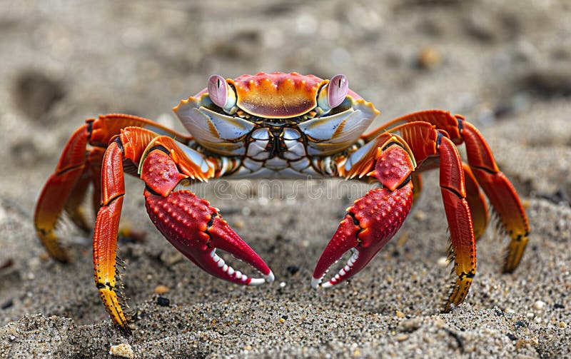 Exploring the Red Fiddler Crab -Generative Ai Stock Illustration ...