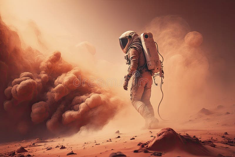 Exploring the Red Planet: Astronaut Collecting Samples on Mars Surface ... Exploring the Red Planet: Astronaut Collecting Samples on Mars Surface ...