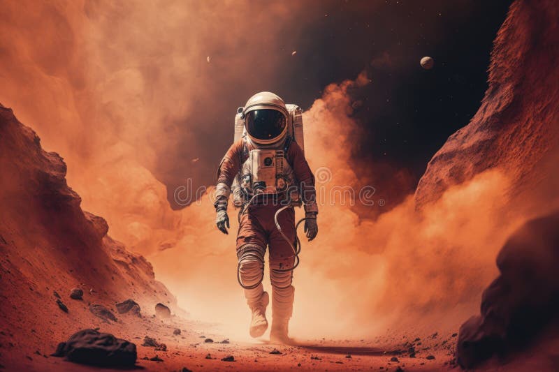 Exploring the Red Planet: Astronaut Collecting Samples on Mars Surface ... Exploring the Red Planet: Astronaut Collecting Samples on Mars Surface ...
