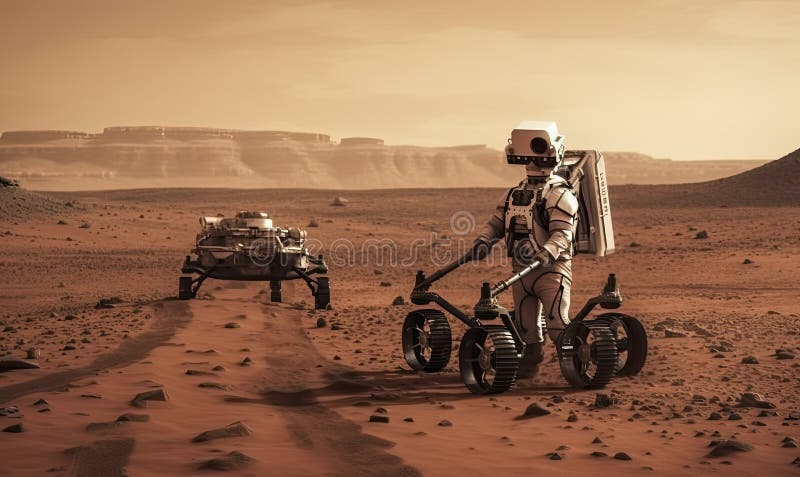 Mars Rover Explores Mars Rocky Terrain Alone Creating Using Generative ...