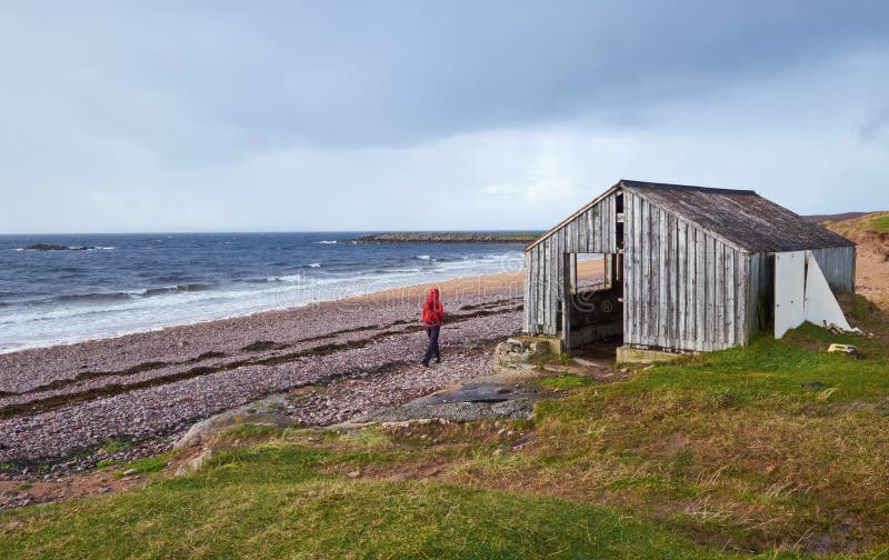 Exploring a Remote Beach in the Scottish Highlands Stock Image - Image ...