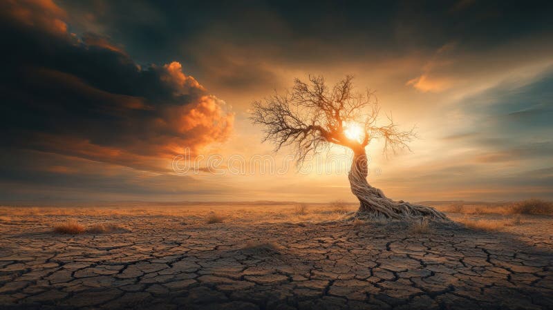 Exploring the Resilient Struggle of Tree Life in a Harsh Desert Under a ...