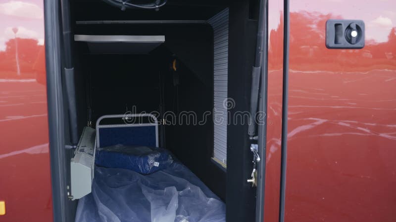 Exploring the Rest Compartment for Drivers in Modern Buses Stock ...