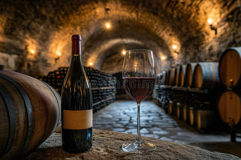 Exploring Rich Flavors while Tasting Red Wine in Rustic Wine Cellar ... Exploring Rich Flavors while Tasting Red Wine in Rustic Wine Cellar ...