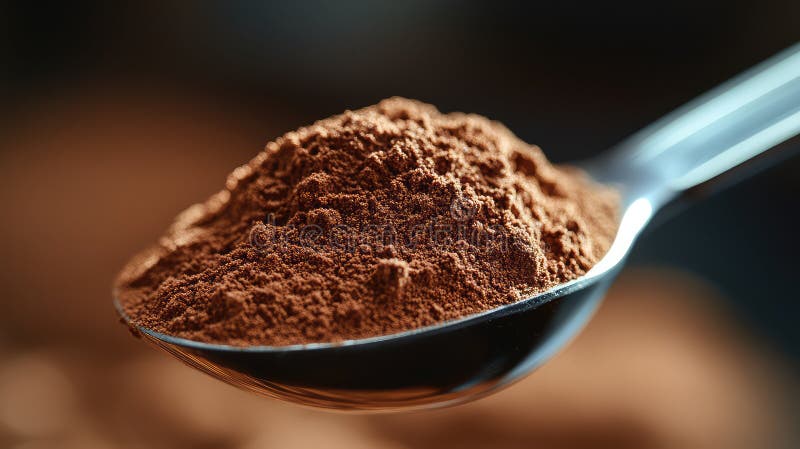 Exploring the Rich Texture of Cocoa Powder on a Spoon - High-Resolution ...