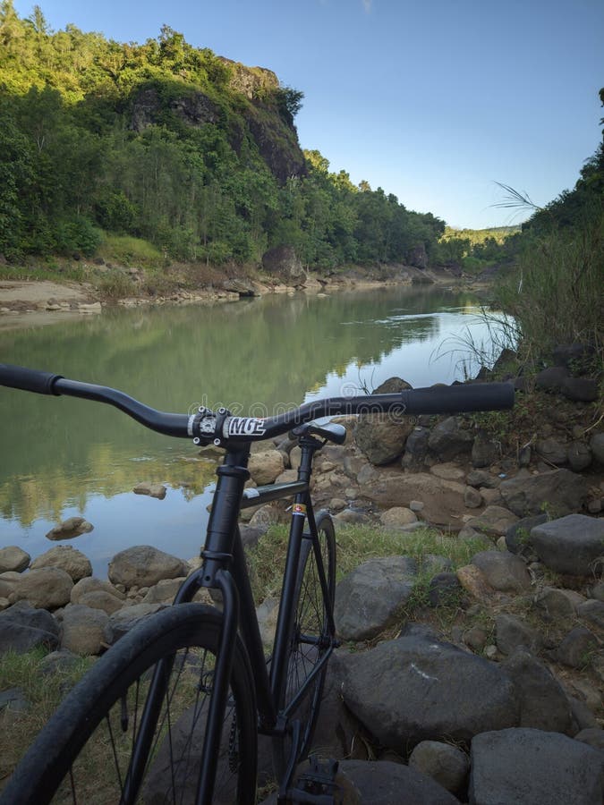 Exploring the River on Two Wheels Stock Image - Image of exercise ...