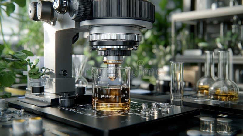 Exploring Science with a Microscope Stock Illustration - Illustration ...