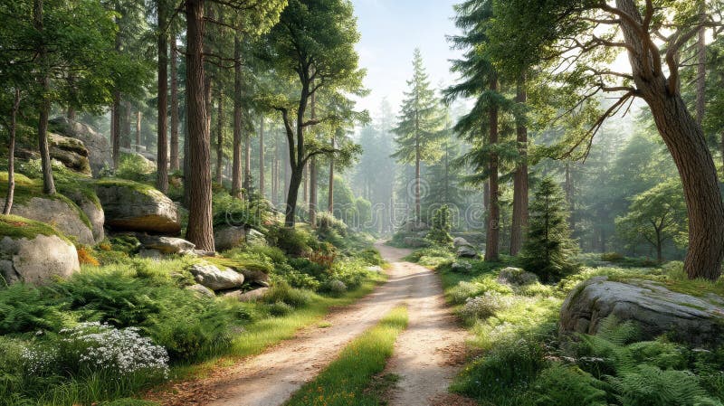 Exploring a Serene Forest Pathway: the Intersection of Nature and ...