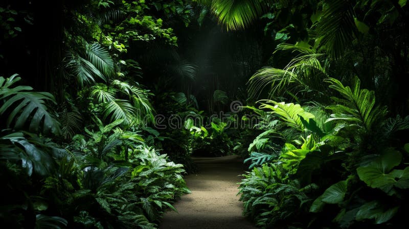 Exploring the Serene Tranquility of a Hidden Jungle Pathway in Lush ...