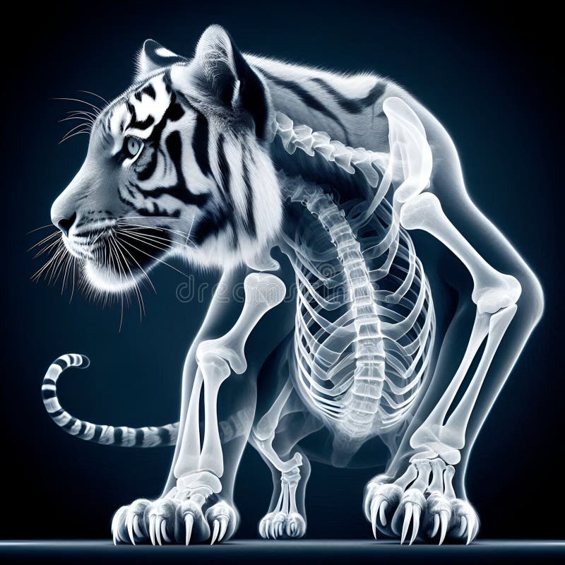 Exploring the Skeletal Structure of Tigers, Generative AI. Stock ...