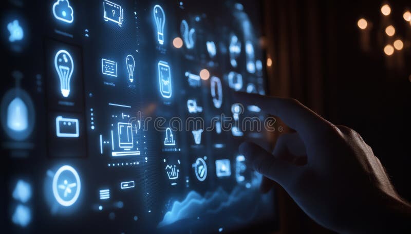 Exploring Smart Home Technology a Hand Interacts with an Innovative ...