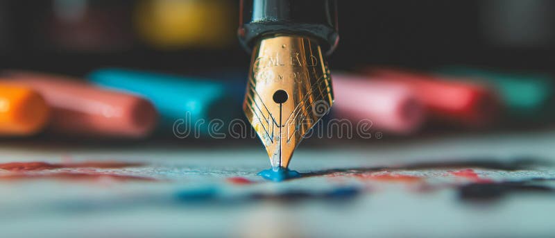 Exploring the Smooth Flow of Fountain Pen Ink in Vibrant Colors on a ...