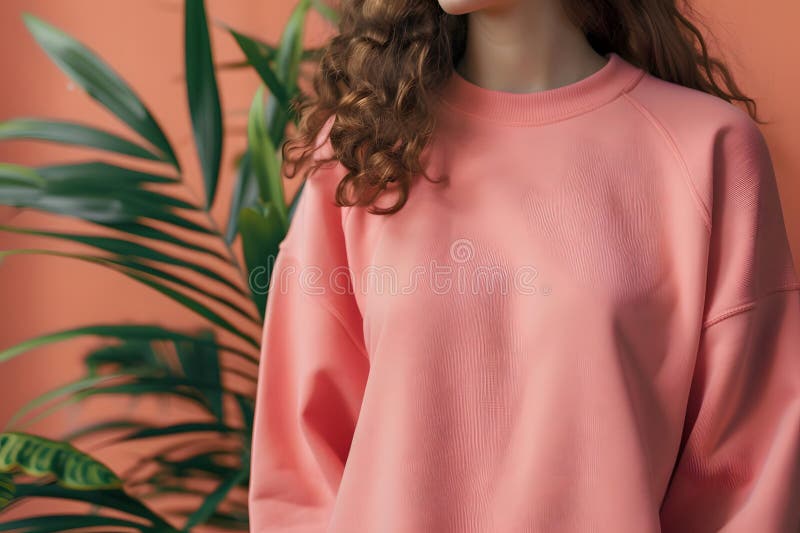 Exploring the Soft Drape and Texture of a Pink-Colored Sweatshirt, a ...