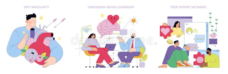 Exploring Soft Masculinity, Compassion Leadership Stock Vector ...