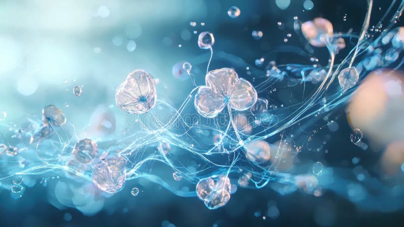 Exploring Soothing Patterns with Bubbles on a Calm Blue Background for ...