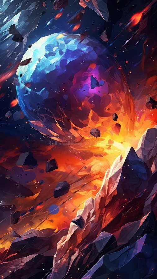 Exploring Space and Dimension with Abstract Artwork AI Generated Stock ...