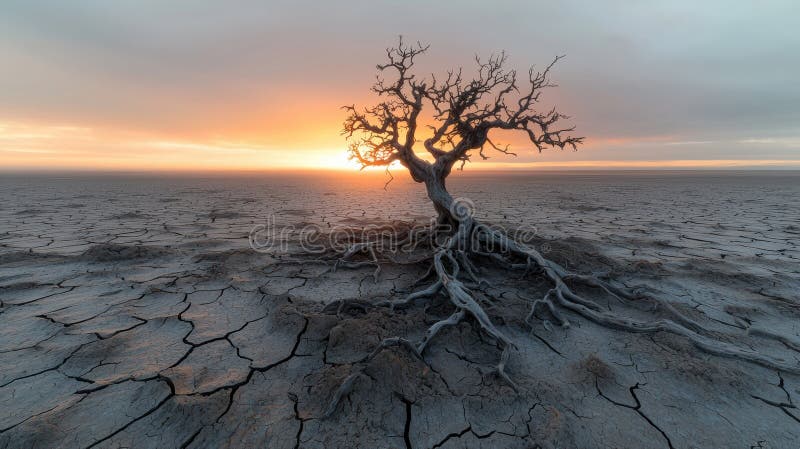 Exploring the Stark Beauty of a Desolate Dead Tree Standing Tall in a ...
