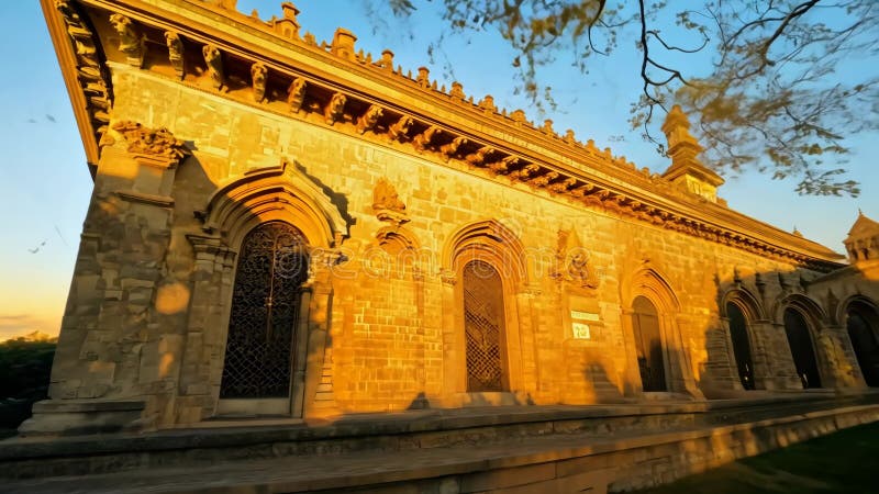 Exploring the Stunning Architecture of an Ancient Abbey at Sunset in ...