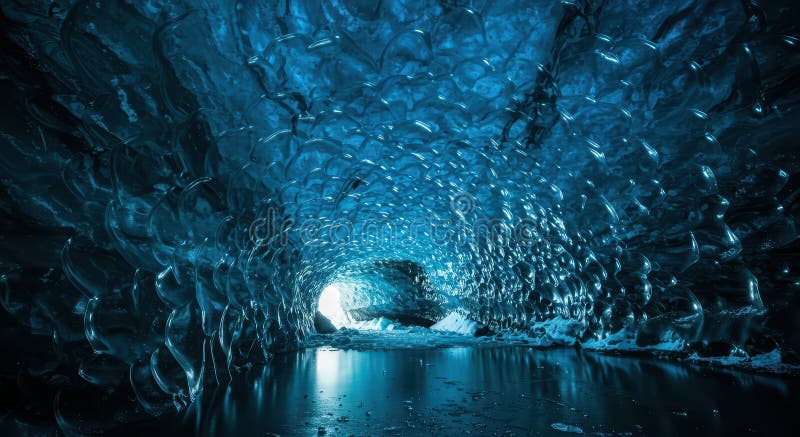 Blue Ice Cave stock illustration. Illustration of surface - 373638063
