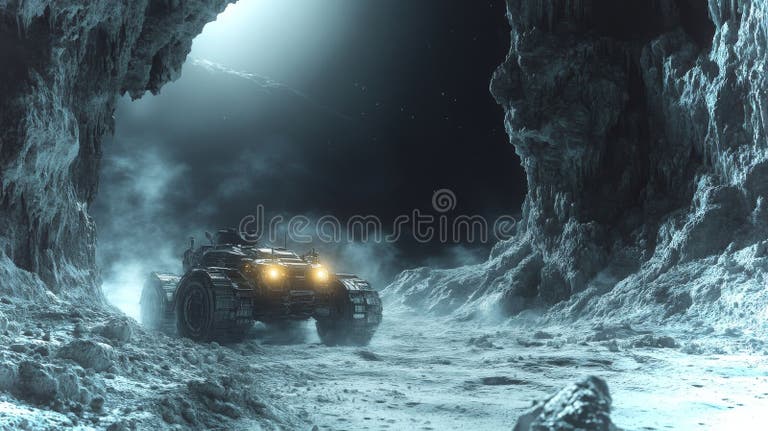 Robot Navigates a Lunar Cave Environment in a 4K Exploration Mission ...