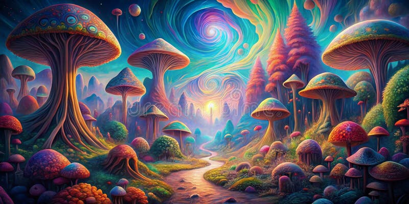 Exploring Surreal Psychedelic Landscapes a Trippy DMT LSD and ...