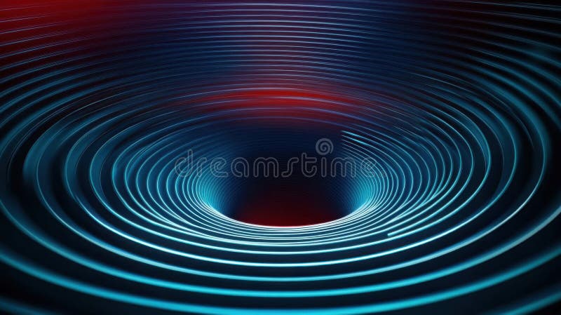 Exploring a Swirling Blue and Red Vortex Tunnel Stock Illustration ...