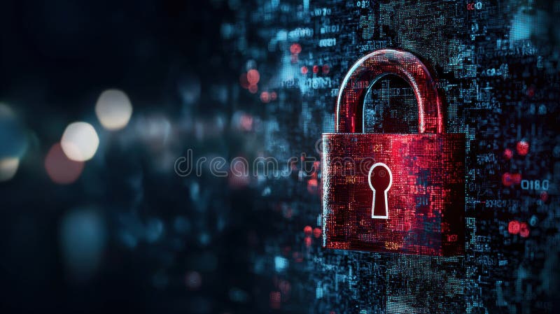 Exploring the Symbol of Security: a Striking Red Padlock Against a Dark ...