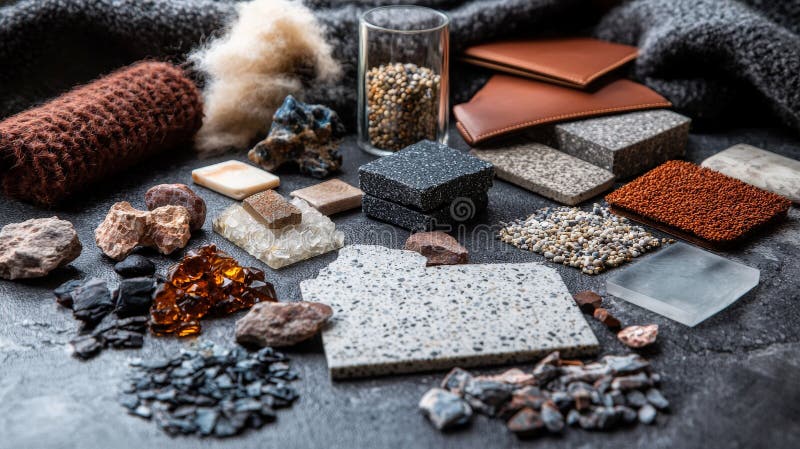 Exploring Textured Flat Lay of Terrazzo and Natural Materials Studio ...