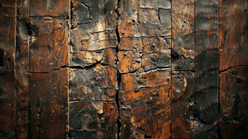 Exploring the Textured Surface of Burned Wood in an Old Building during ...