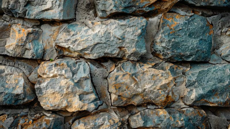Exploring the Textures and Colors of a Rustic Stone Wall in Natural ...