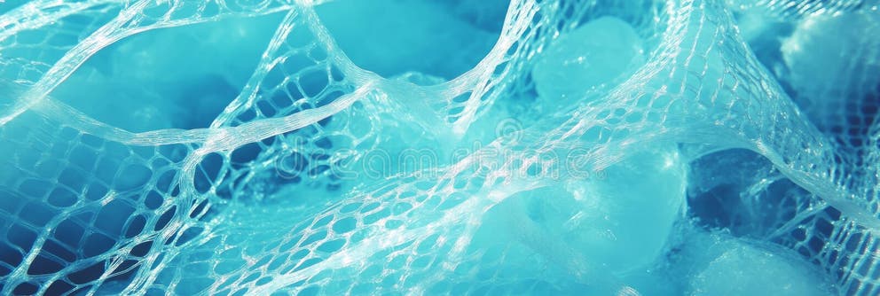 Exploring the Textures of Nylon Netting and Smooth Ice in a Vibrant ...