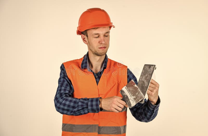 Exploring Tools. Building Tool Repair Equipment. Young Worker is ...