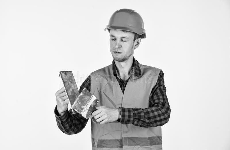 Exploring Tools. Building Tool Repair Equipment. Young Worker is ...