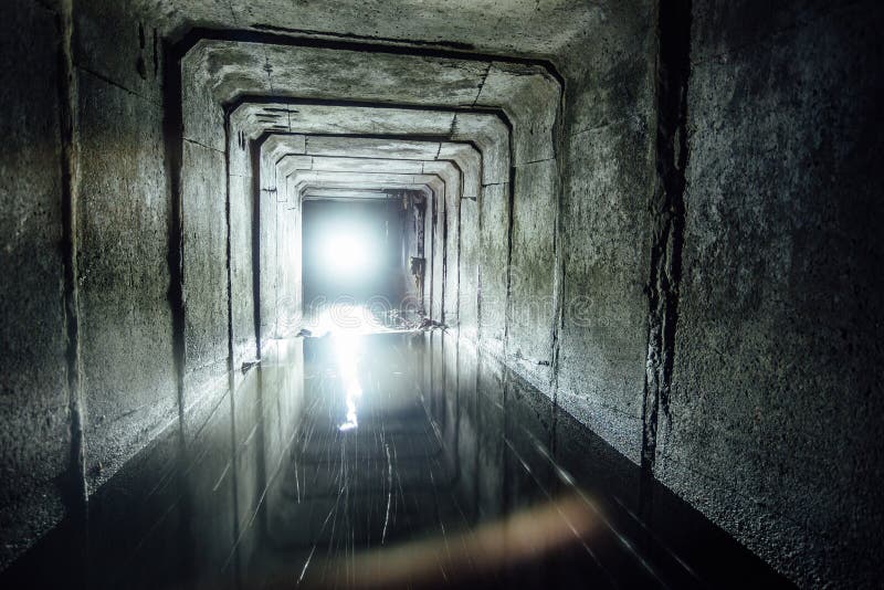 Exploring the Underground River Flowing in Sewer Tunnel Stock Photo ...