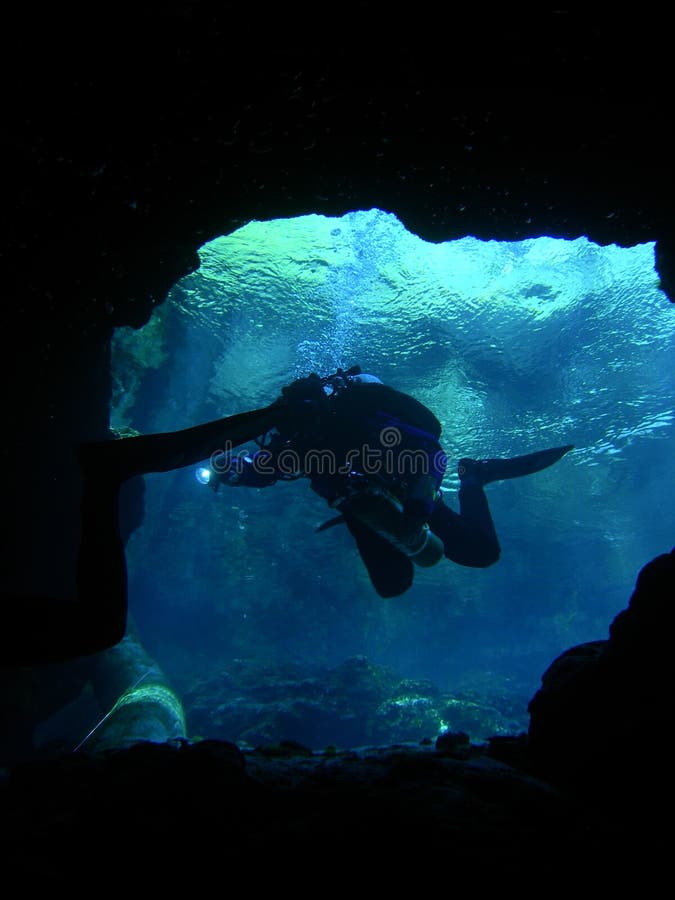 Exploring Underwater Caves - 1 Stock Image - Image of discovering ...