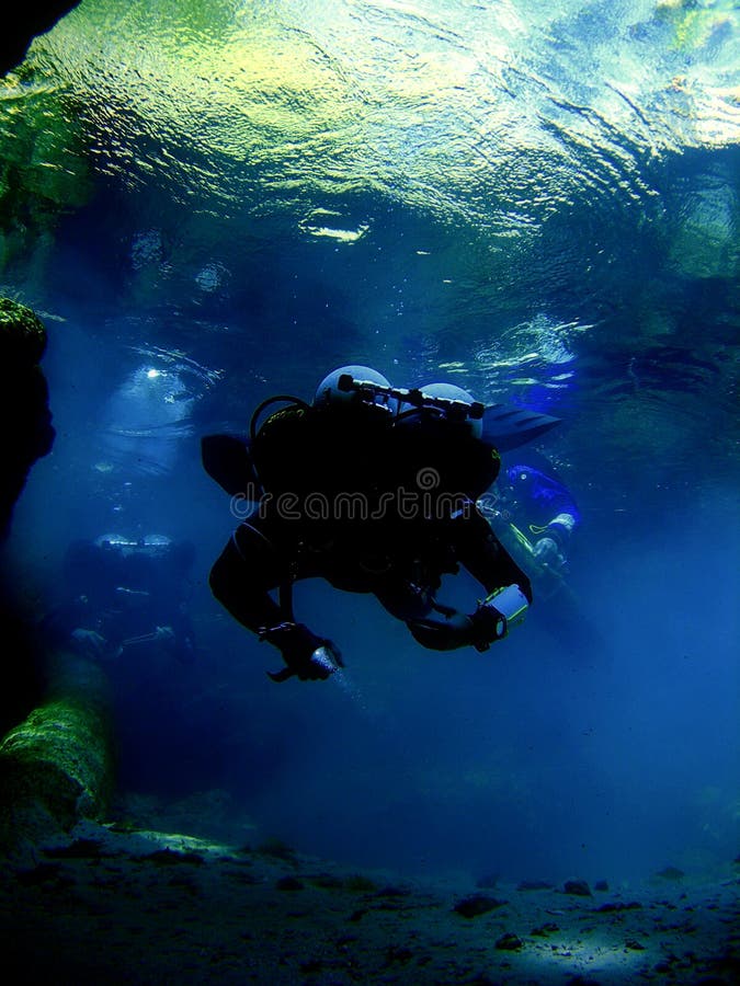 Exploring Underwater Caves - 7 Stock Photo - Image of cave, explore ...