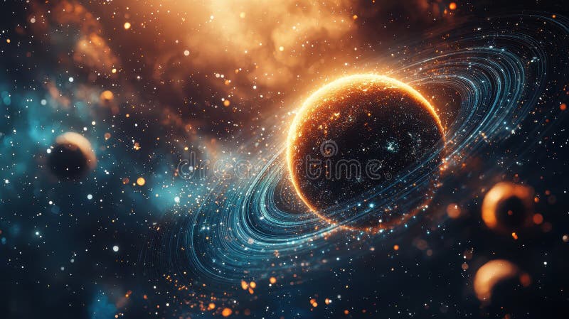 Exploring the Universe Artistic View of Celestial Planetary Dance Stock ...