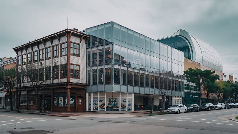 Exploring Urban Architecture a Street Corner with Diverse Building ...
