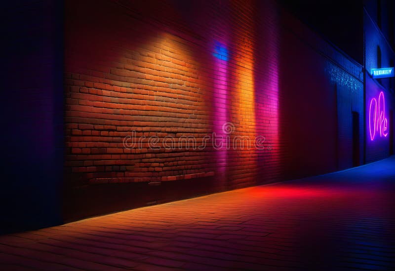 Exploring Urban Energy through the Prism of Neon Light Stock ...