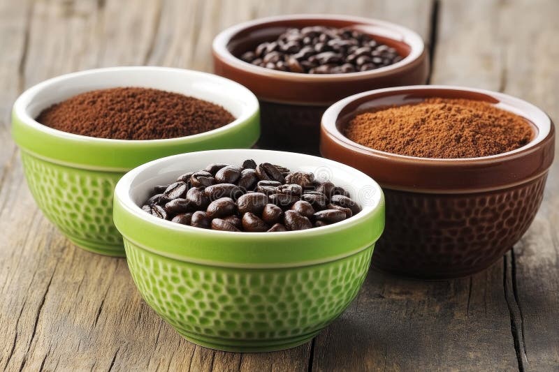 Exploring Various Coffee Types a Detailed Close Up of Coffee Beans and ...