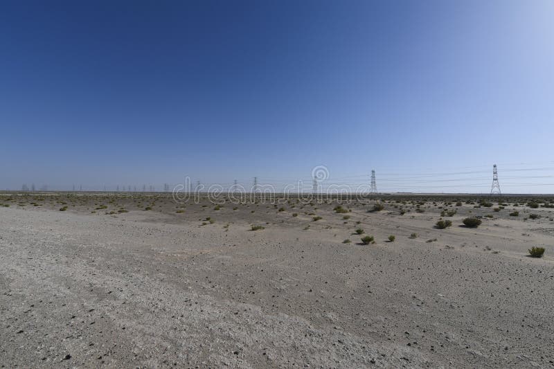 Open Desert Landscape of Dubai Stretching for Many Miles Stock Photo ...