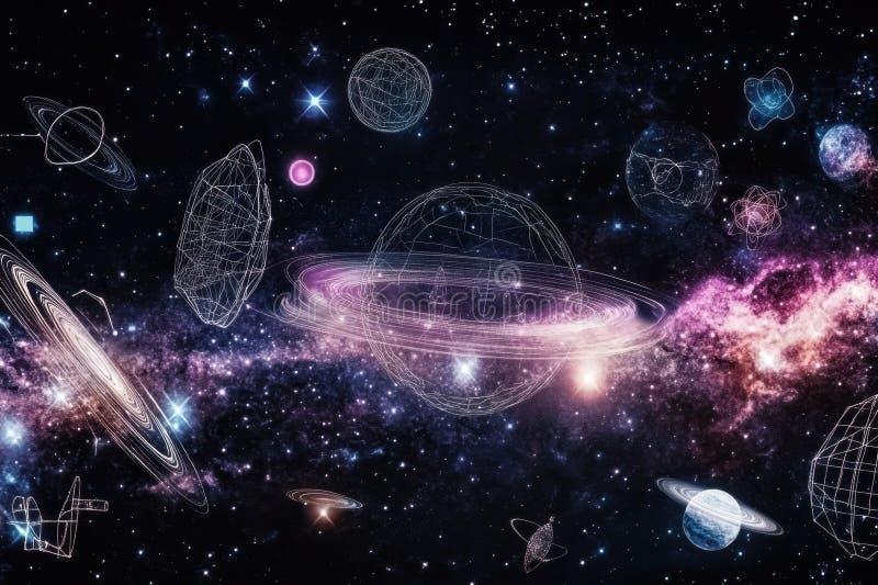 Exploring Vastness Outer Space Celestial Bodies Cosmic Elements Stock ...