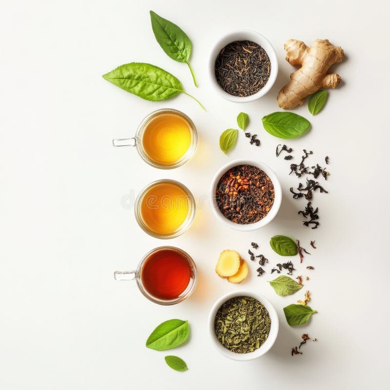 Exploring a Vibrant Array of Teas in a Creative Mockup with Green Tea ...