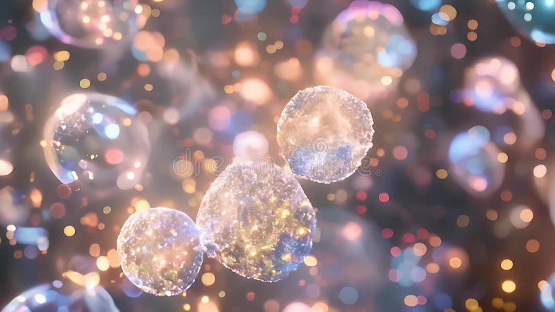 Exploring Vibrant Bubbles in a Cosmic Environment at Night Stock Video ...